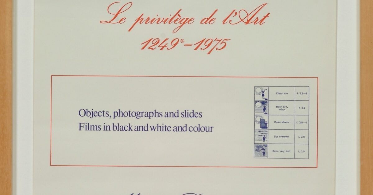 Marcel Broodthaers: Le privilège de l’Art 1249*-1975, Objects, photographs and slides, Films in ...